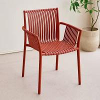 China Nordic Modern Simple Plastic Thickened Stackable Armrest Dining Chair Home Furniture for Leisure Use Balcony Outdoor Courtyard for sale