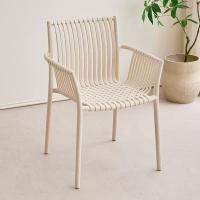 China Nordic Modern Simple Plastic Thickened Stackable Armrest Dining Chair Home Furniture for Leisure Use Balcony Outdoor Courtyard for sale