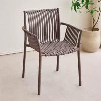 China Nordic Modern Simple Plastic Thickened Stackable Armrest Dining Chair Home Furniture for Leisure Use Balcony Outdoor Courtyard for sale