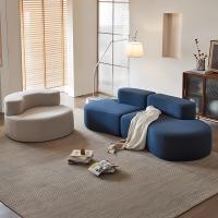 China Vintage Minimalist Cream Sofa Set Irregular Style Cross-Border Vacuum Compression Internet Celebrity's Creative Cashew Sponge for sale