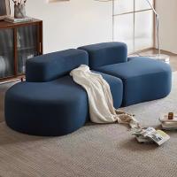 China Vintage Minimalist Cream Sofa Set Irregular Style Cross-Border Vacuum Compression Internet Celebrity's Creative Cashew Sponge for sale