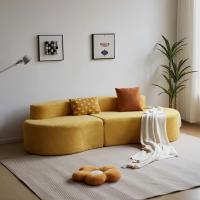 China Vintage Minimalist Cream Sofa Set Irregular Style Cross-Border Vacuum Compression Internet Celebrity's Creative Cashew Sponge for sale