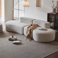 China Vintage Minimalist Cream Sofa Set Irregular Style Cross-Border Vacuum Compression Internet Celebrity's Creative Cashew Sponge for sale