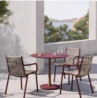 China Colorful Rope Woven Outdoor Patio Furniture Set - Metal Frame Dining Table and Chair Set for Cafe and Garden for sale