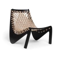 China Modern Criss Cross Woven Rope Lounge Chair with Aluminum/Wood Frame, Outdoor Accent Chair for Patio & Balcony for sale