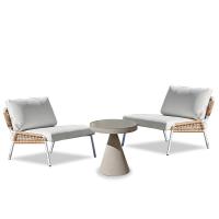 China Outdoor PE Rattan Lounge Chair with Aluminum Frame & Cushion, Patio Accent Chair for Balcony, Garden and Poolside for sale