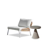 China Modern PE Rattan Accent Chair with Aluminum Frame  Indoor Outdoor Lounge Chair with Cushion for sale