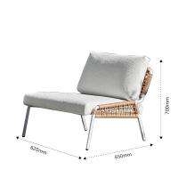 China Modern PE Rattan Accent Chair with Aluminum Frame  Indoor Outdoor Lounge Chair with Cushion for sale