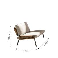 China Modern PE Rattan Accent Chair with Aluminum Frame  Indoor Outdoor Lounge Chair with Cushion for sale