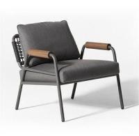 China Modern PE Rattan Accent Chair with Aluminum Frame  Indoor Outdoor Lounge Chair with Cushion for sale