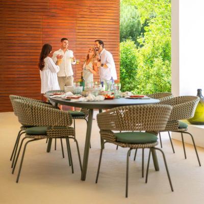 China Weather-Resistant PE Rattan Outdoor Bar Stools & Dining Chairs with Aluminum Frame for Patio, Garden, Backyard for sale