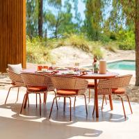 China Weather-Resistant PE Rattan Outdoor Bar Stools & Dining Chairs with Aluminum Frame for Patio, Garden, Backyard for sale