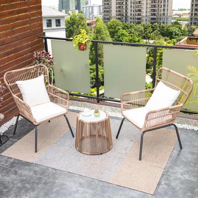 China High Quality Bistro Set Factory Supply Wicker Garden Sofa Set Hot Selling PE Rattan Chair for sale