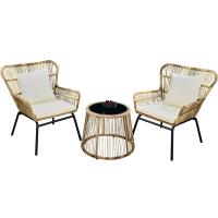 China High Quality Bistro Set Factory Supply Wicker Garden Sofa Set Hot Selling PE Rattan Chair for sale