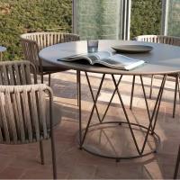 China Outdoor Patio Rope Furniture Webbing Chair Backyard Terrace Poly Aluminum Rattan Wicker Rope Garden Set Garden Chairs for sale