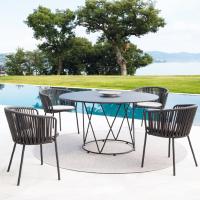 China Outdoor Patio Rope Furniture Webbing Chair Backyard Terrace Poly Aluminum Rattan Wicker Rope Garden Set Garden Chairs for sale