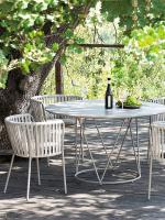 China Hot Sale Low Price Outdoor Table and Chair Set Garden PE Rattan Braiding Rope Chair Metal Aluminum Chairs for Restaurant Dining for sale