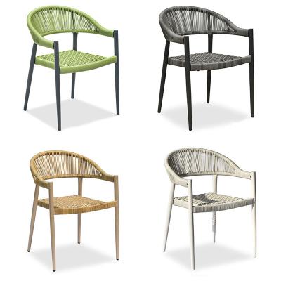 China Lightweight Modern Outdoor Dining Chair Table Set Enhanced Cost-Effective Nordic Garden Furniture Steel Frame for Villa Hotels for sale