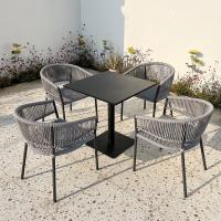 China Lightweight Modern Outdoor Dining Chair Table Set Enhanced Cost-Effective Nordic Garden Furniture Steel Frame for Villa Hotels for sale