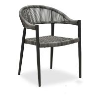 China Commercial Furniture Outdoor Rope Woven Dining Chair Garden Stackable Chair for All Weather for sale