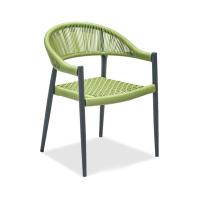 China Commercial Furniture Outdoor Rope Woven Dining Chair Garden Stackable Chair for All Weather for sale