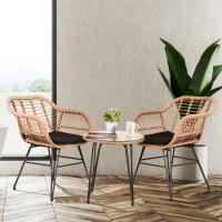 China Tropical Style Woven & Iron Garden Chairs - Outdoor Dining Furniture Set for Resort for sale