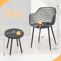 China 3 Piece Patio Bistro Set All Weather Heavy Duty Table and Chairs Set of 2 Black for sale