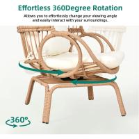 China 360° Swivel Egg Chair Outdoor, 370lbs Capacity Wicker Patio Rotating Basket Chair, All-Weather Small Egg Lounger Chair for sale