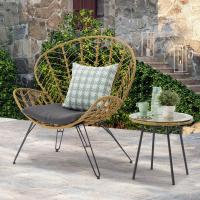 China Retro Style PE & Steel Balcony Chairs - Outdoor Leisure Seating for Urban Terrace for sale