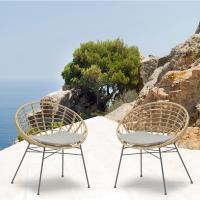 China Retro Style PE & Steel Balcony Chairs - Outdoor Leisure Seating for Urban Terrace for sale