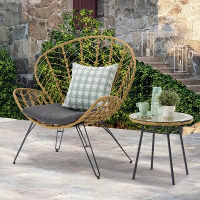 China Modern Mediterranean Style Rattan & Aluminum Garden Chairs-Outdoor Leisure Seating for Courtyard and Villa for sale