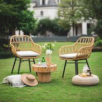 China Modern Mediterranean Style Rattan & Aluminum Garden Chairs-Outdoor Leisure Seating for Courtyard and Villa for sale