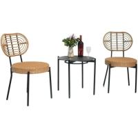 China Outdoor Wicker Furniture 3 Pcs, Patio Bistro Style Table and Chair Combination, Weather-resistant PE Wicker Weave for sale