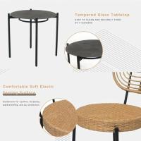 China Outdoor Wicker Furniture 3 Pcs, Patio Bistro Style Table and Chair Combination, Weather-resistant PE Wicker Weave for sale