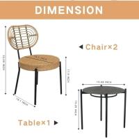 China Outdoor Wicker Furniture 3 Pcs, Patio Bistro Style Table and Chair Combination, Weather-resistant PE Wicker Weave for sale