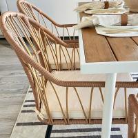 China 4 Pieces Rattan Wicker Dinning Chairs, Outdoor Indoor Patio Furniture Set with Cushion and Curved Back All Weather Bistro Chair for sale