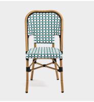 China Cafe Restaurant bar French Rattan Chair Dining Chair Wood Grain Outdoor Leisure Table and Chair Modern Rattan for sale