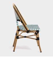 China Cafe Restaurant bar French Rattan Chair Dining Chair Wood Grain Outdoor Leisure Table and Chair Modern Rattan for sale