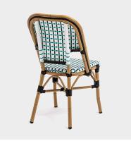 China Cafe Restaurant bar French Rattan Chair Dining Chair Wood Grain Outdoor Leisure Table and Chair Modern Rattan for sale