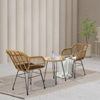 China New Outdoor Fashion Wicker Furniture Chair Restaurant Metal PE Rattan Dining Chair Dining Table Modern Kitchen Tables for sale