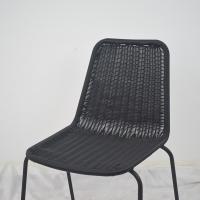 China Hot Sell Outdoor Furniture Patio Rattan Wicker Dining Chairs Cheap Stack Courtyard Restaurant Bistro Cafe Garden Chair for sale