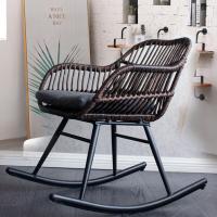 China Wholesale Patio Rocking Chair Garden Furniture Comfortable Elegant Rattan Hand-weaved Rattan Chair for sale