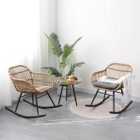 China Wholesale Patio Rocking Chair Garden Furniture Comfortable Elegant Rattan Hand-weaved Rattan Chair for sale