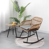 China Wholesale Patio Rocking Chair Garden Furniture Comfortable Elegant Rattan Hand-weaved Rattan Chair for sale