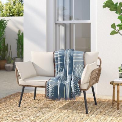 China Outdoor Hotel Resort Furniture Luxury Waterproof Rattan Garden Sofa Set for sale