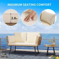 China Outdoor Hotel Resort Furniture Luxury Waterproof Rattan Garden Sofa Set for sale