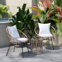 China Patio Seat Pe Sectional Restaurant Dinning Coffee Table Balcony Wicker High Back Rattan Set Dining Room Furniture Modern Provide for sale