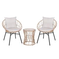 China Patio Seat Pe Sectional Restaurant Dinning Coffee Table Balcony Wicker High Back Rattan Set Dining Room Furniture Modern Provide for sale