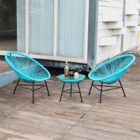 China Outdoor Plastic String Chair Rattan Furniture Garden Egg Sunchair Patio Furniture Acapulco Chair Contemporary Bistro Chair 10pcs for sale