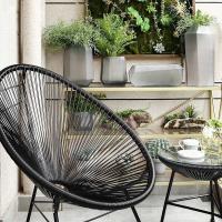 China Outdoor Plastic String Chair Rattan Furniture Garden Egg Sunchair Patio Furniture Acapulco Chair Contemporary Bistro Chair 10pcs for sale